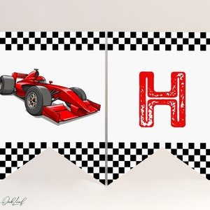 Race Car Birthday Banner, Racing Birthday Party Decor, Editable Boys ...