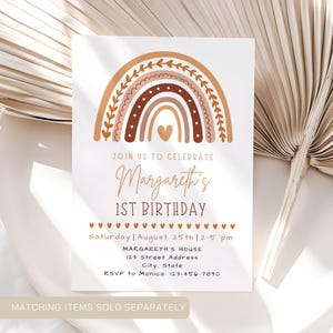 Boho Rainbow Thank You Tag, Simple Birthday Party Favor Tags, Girls ...