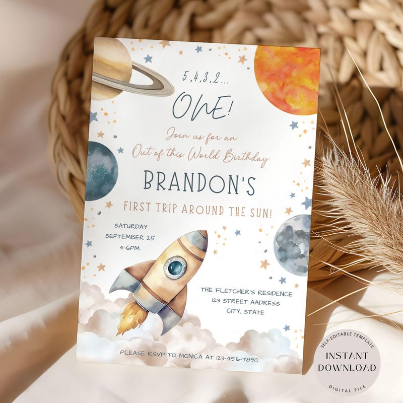 Planets Invitation - Etsy