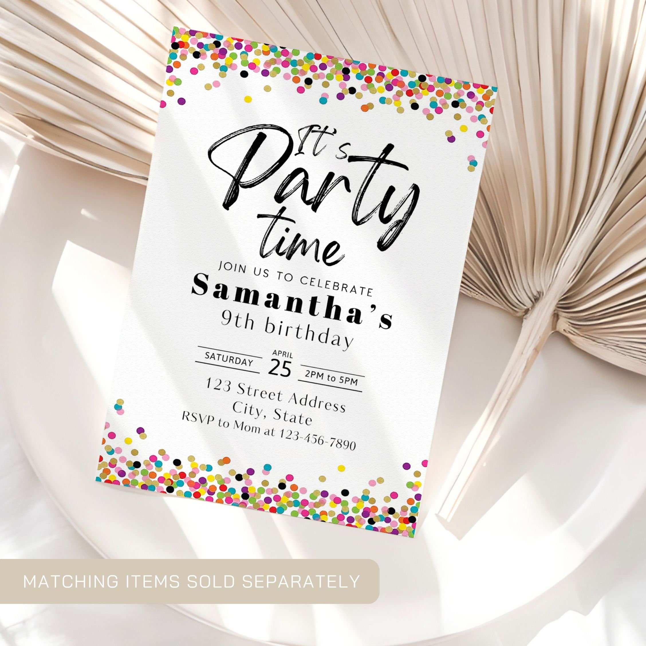 Editable Confetti Favor Tags, Minimalist Confetti Thank You Tags ...