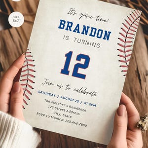 Editable Baseball Invitation, Sport Birthday Party Invite, Boys ...
