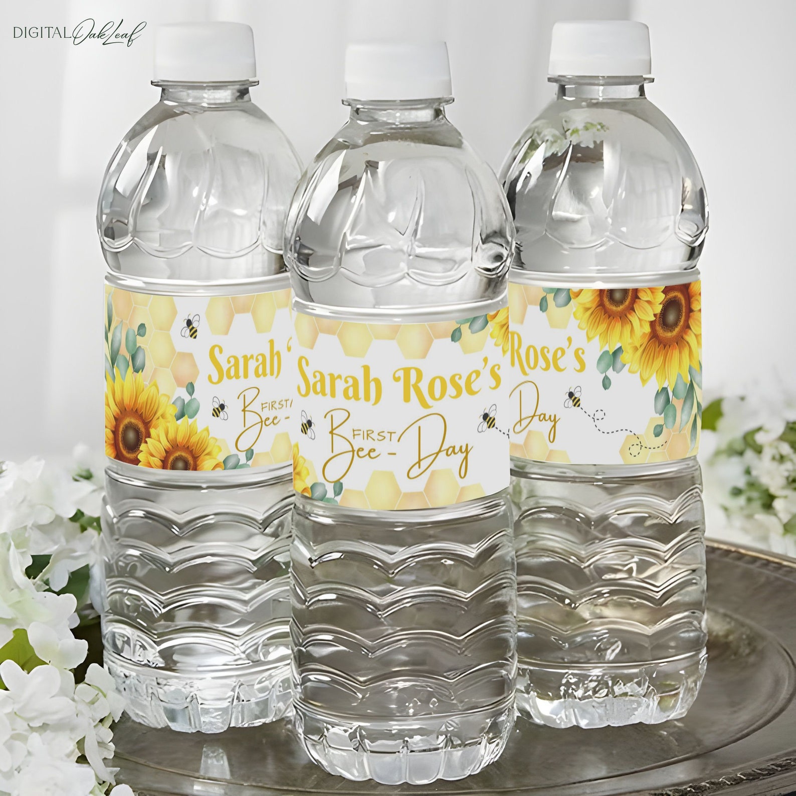 EDITABLE Bee-day Water Bottle Label Template, Printable Kids 1st ...