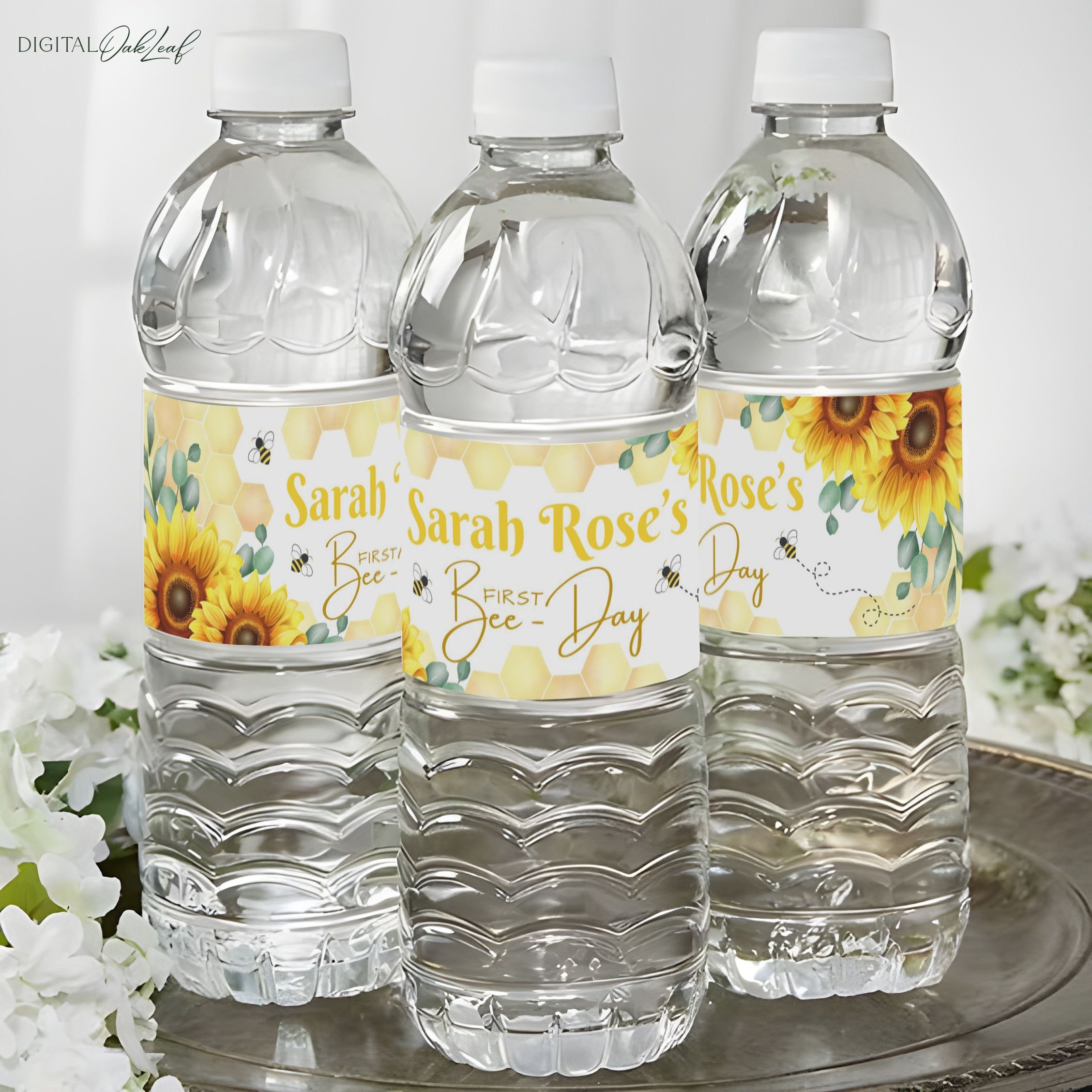 EDITABLE Bee-day Water Bottle Label Template, Printable Kids 1st ...