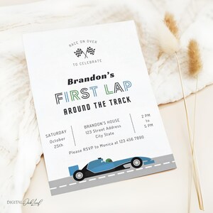 Race Car Birthday Invitation, Editable Sports Car Party Invitation ...