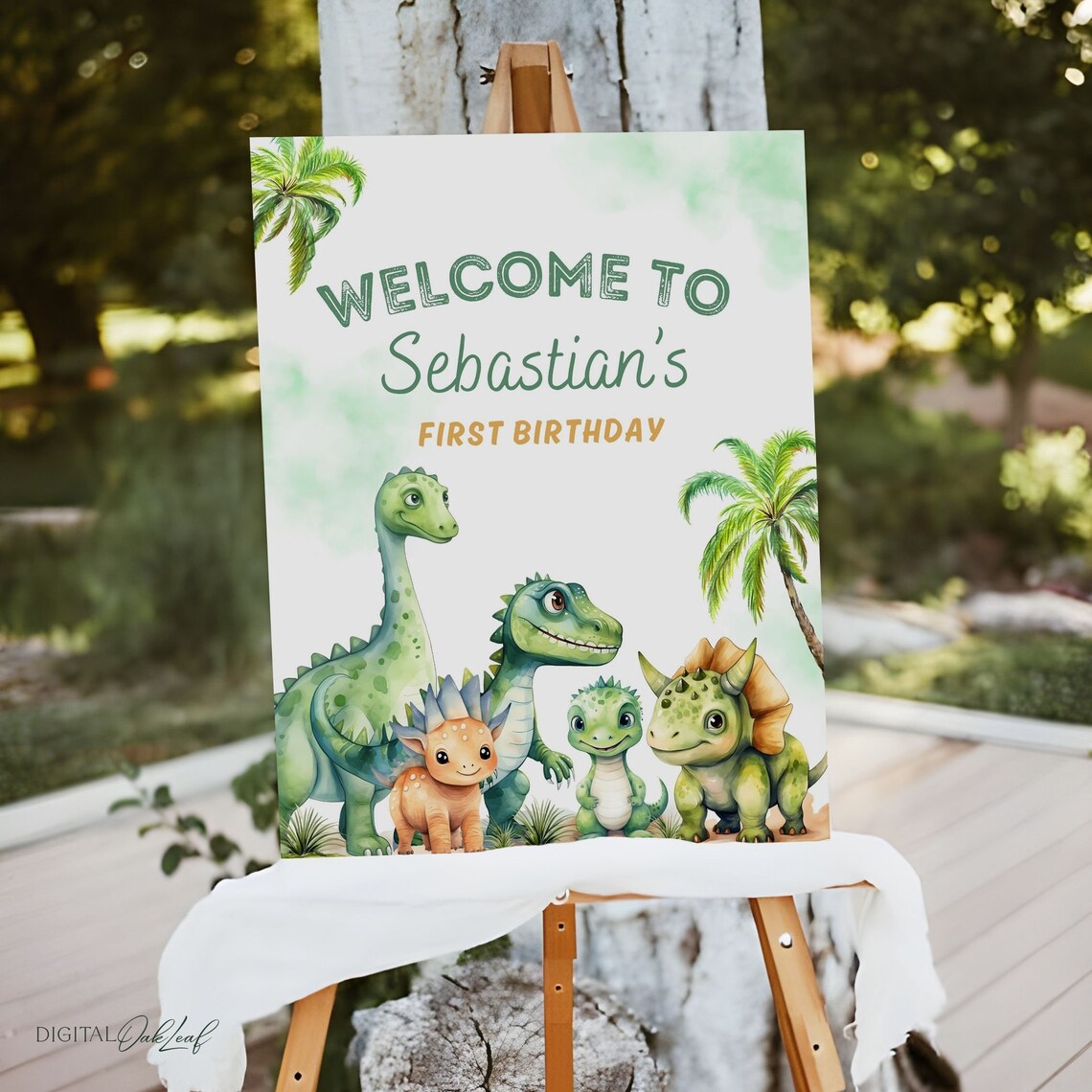 Editable Dinosaur Birthday Welcome Sign Template, Kids Dino Party Decor ...