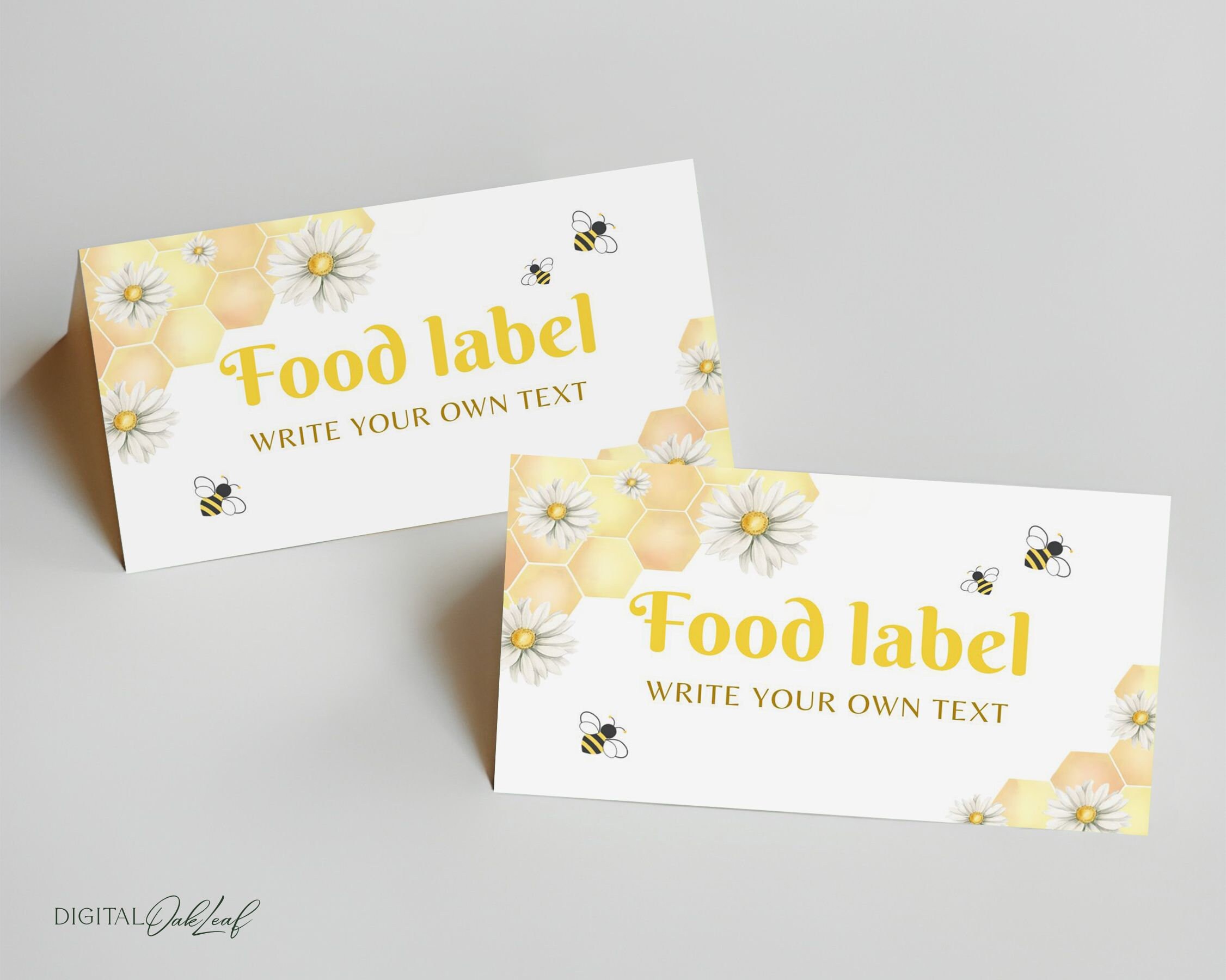 Editable 1st Bee-day Food Label, Bees Birthday Food Tent Cards, Buffet ...