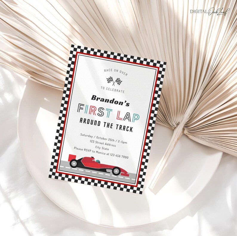 Racing Car Invitation, Editable Sport Car Party Invite, Boys Race Car ...