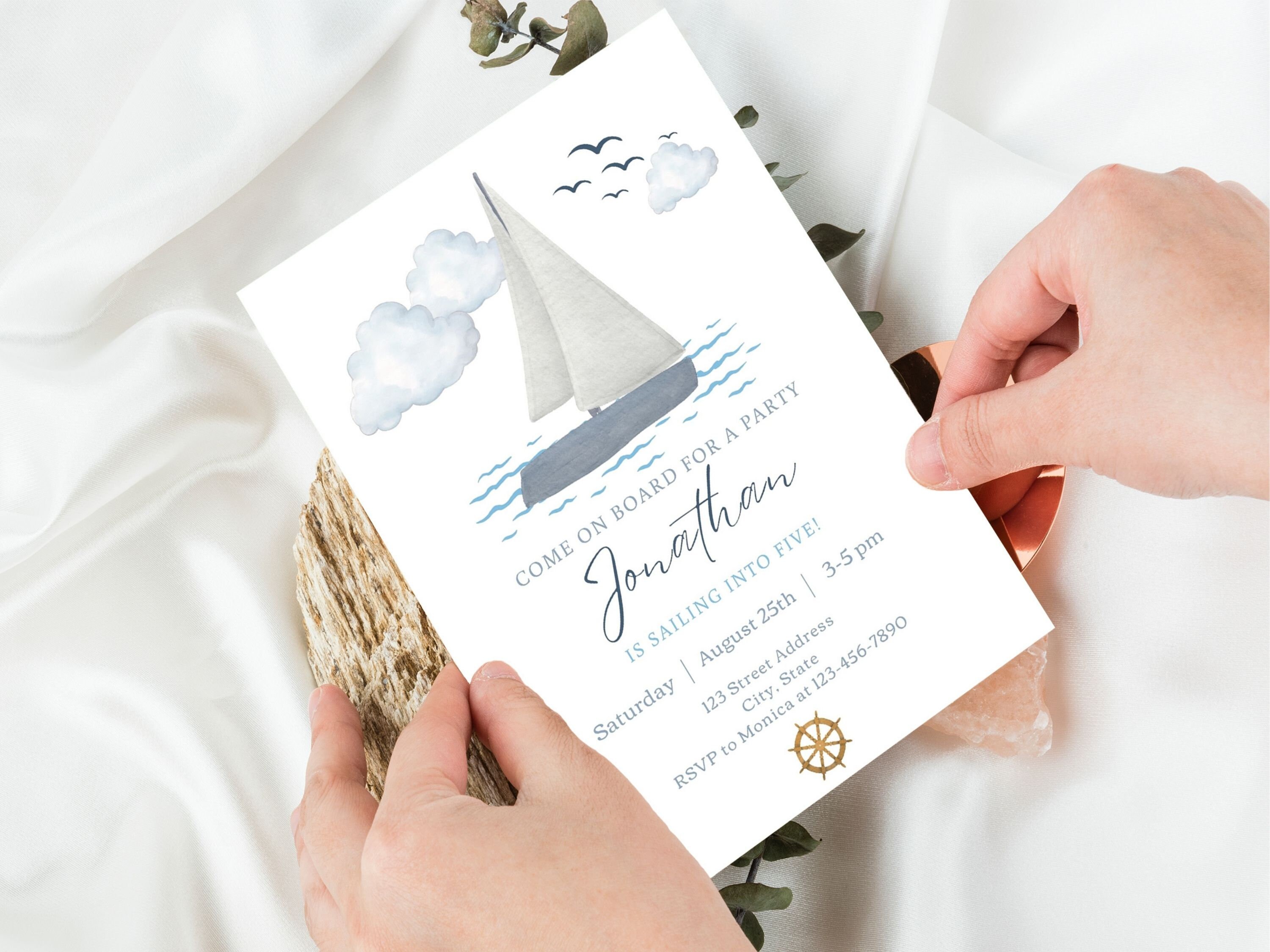 Editable Sailing Birthday Invitation Template, Any Age Nautical Invite ...
