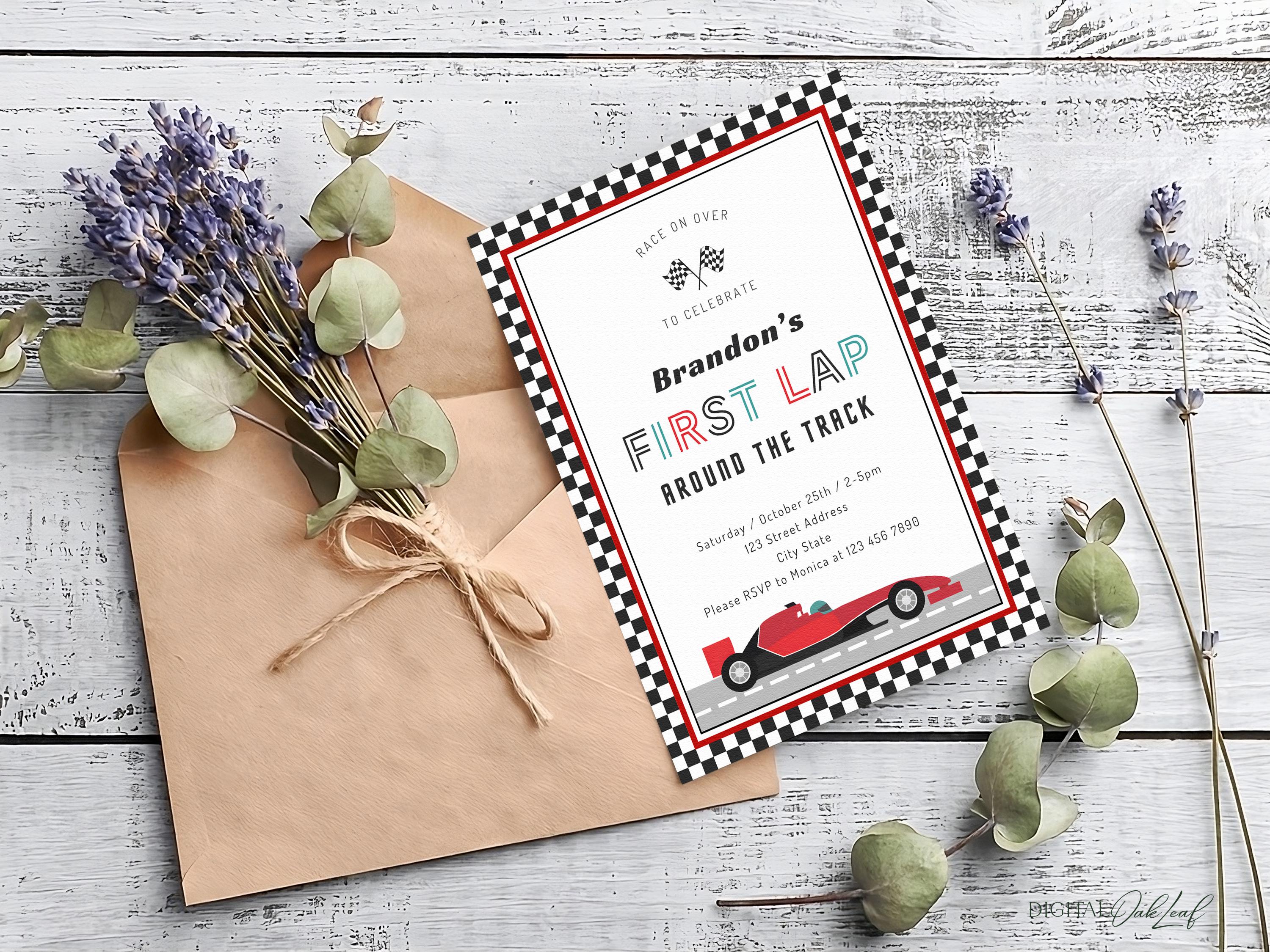 Racing Car Invitation, Editable Sport Car Party Invite, Boys Race Car ...