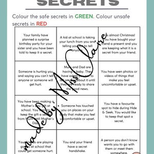 Protective Behaviour 3 X Worksheet Activities - Etsy