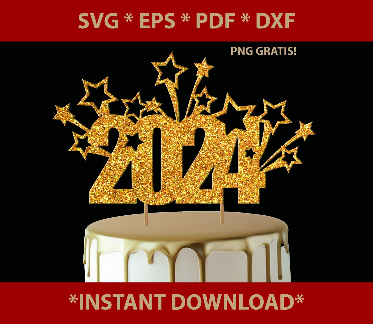 New Year Cake Topper Svg, New Years Eve Party Svg, Cake Topper Svg ...