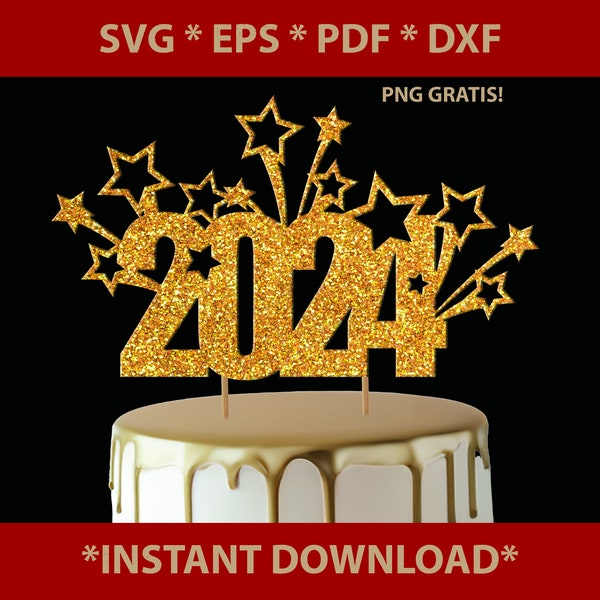 New Year Cake Topper - Etsy