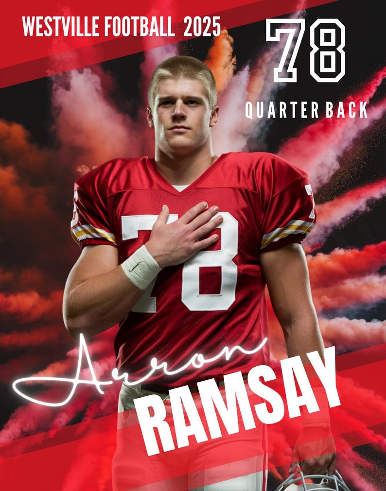 Customizable Football Senior Night Poster Template (canva, Digital ...