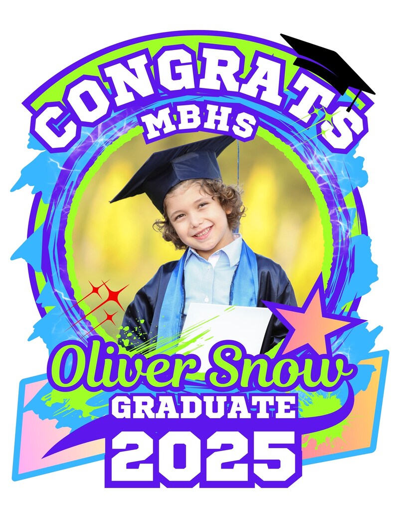 Editable Class of 2025 Graduation Fan Template | Custom Canva Printable ...