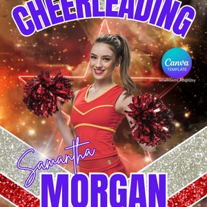 Cheerleader Senior Poster Template: Editable Canva Banner (digital ...