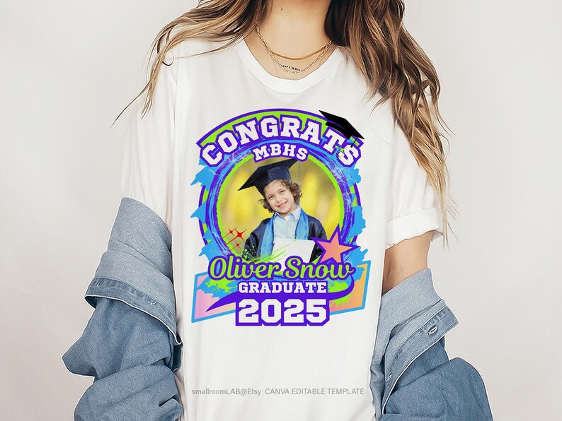 Editable Class of 2025 Graduation Fan Template | Custom Canva Printable ...