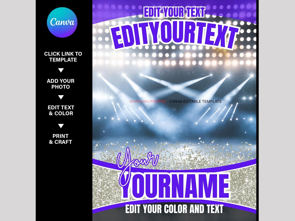 Editable Cheerleader Canva Template | Cheer Squad Banner, Senior Sports ...