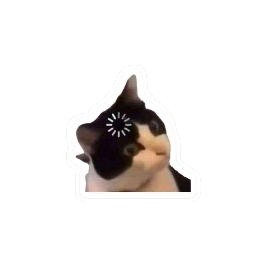 Loading Cat Face Kiss-cut Vinyl Decal | Sticker - Etsy