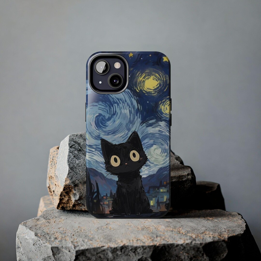 Starry Night Cat Phone Cases - Etsy