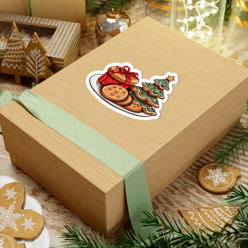 Christmas Cookies and Tree Sticker | Kiss-cut Sticker - Etsy UK