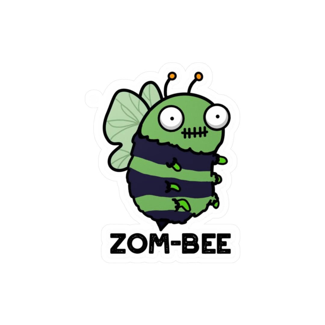 Zom-bee Cartoon Zombie Bee Kiss-cut Vinyl Decal | Halloween Sticker - Etsy