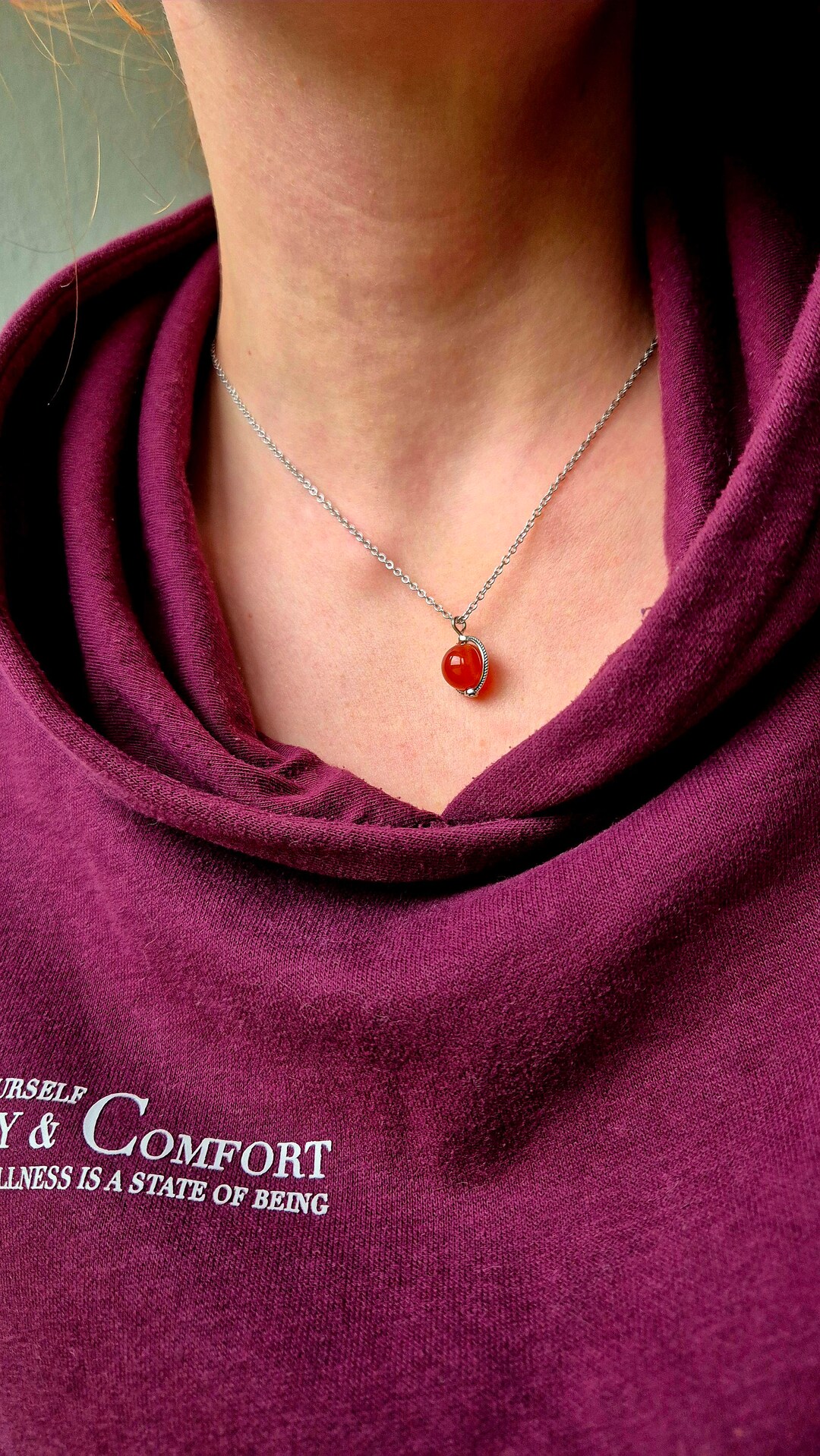 Carnelian Anxiety Relief Spinner Necklace. Fidget Jewelry for Teens ...