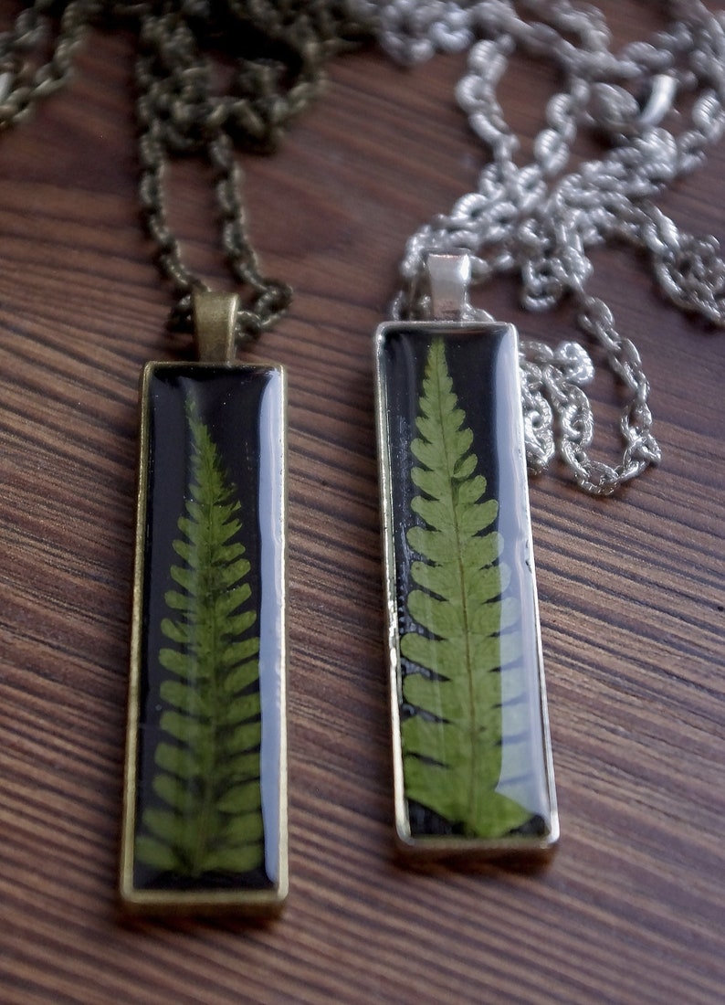 Forest Witch Fern Pendant. Green Witch Necklace for Women. Dried ...