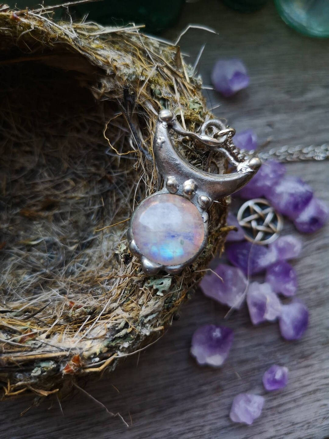 Moonstone Witch Necklace for Women. Coven Sisters Gift for Imbolc ...