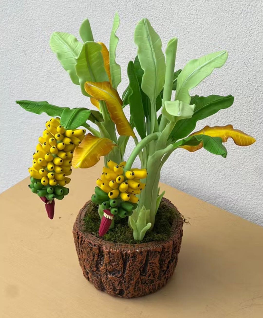Miniature Clay Banana Tree | Mini Tropical Plant | Garden Model ...