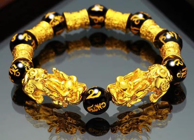 24K Real Gold Pi Xiu Bracelet Real 24K Pixiu Bracelet 24K Bracelet Real ...