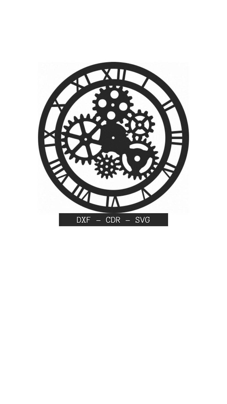 Roman Numerals Gear Clock for Laser Cut DXF CDR SVG Files - Etsy Australia
