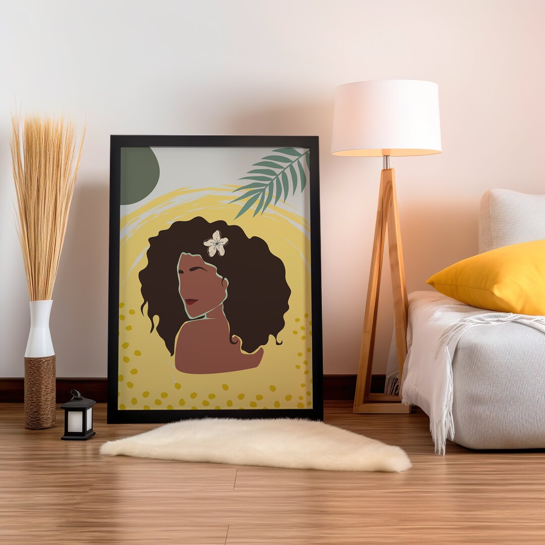 Boho Black Woman Black Woman Art Boho Black Art Boho Woman Wall Print Boho Black Woman Art Print ...