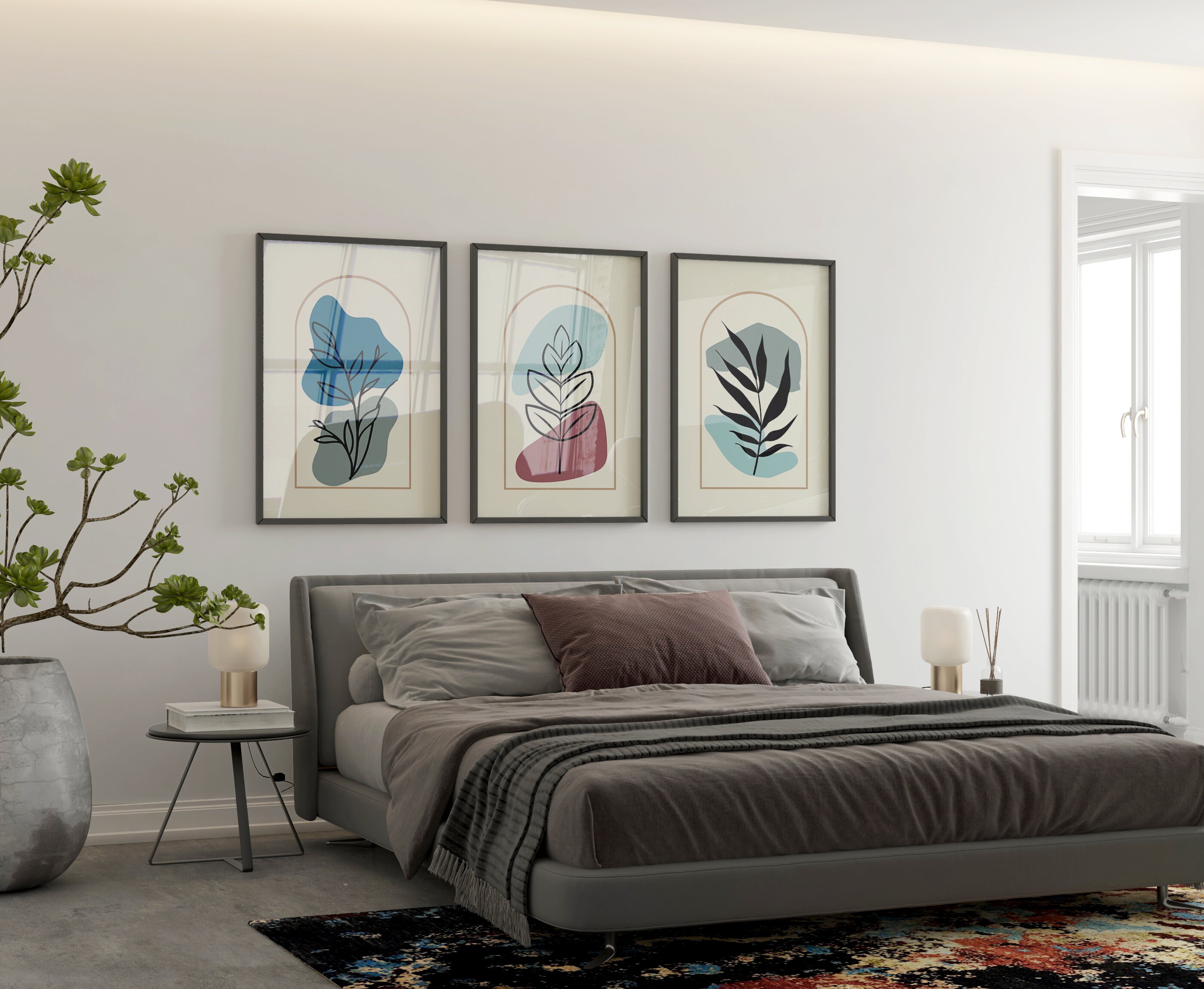 Boho Flower Art Print Printable Flower Decor Boho Style Wall Decor Boho ...