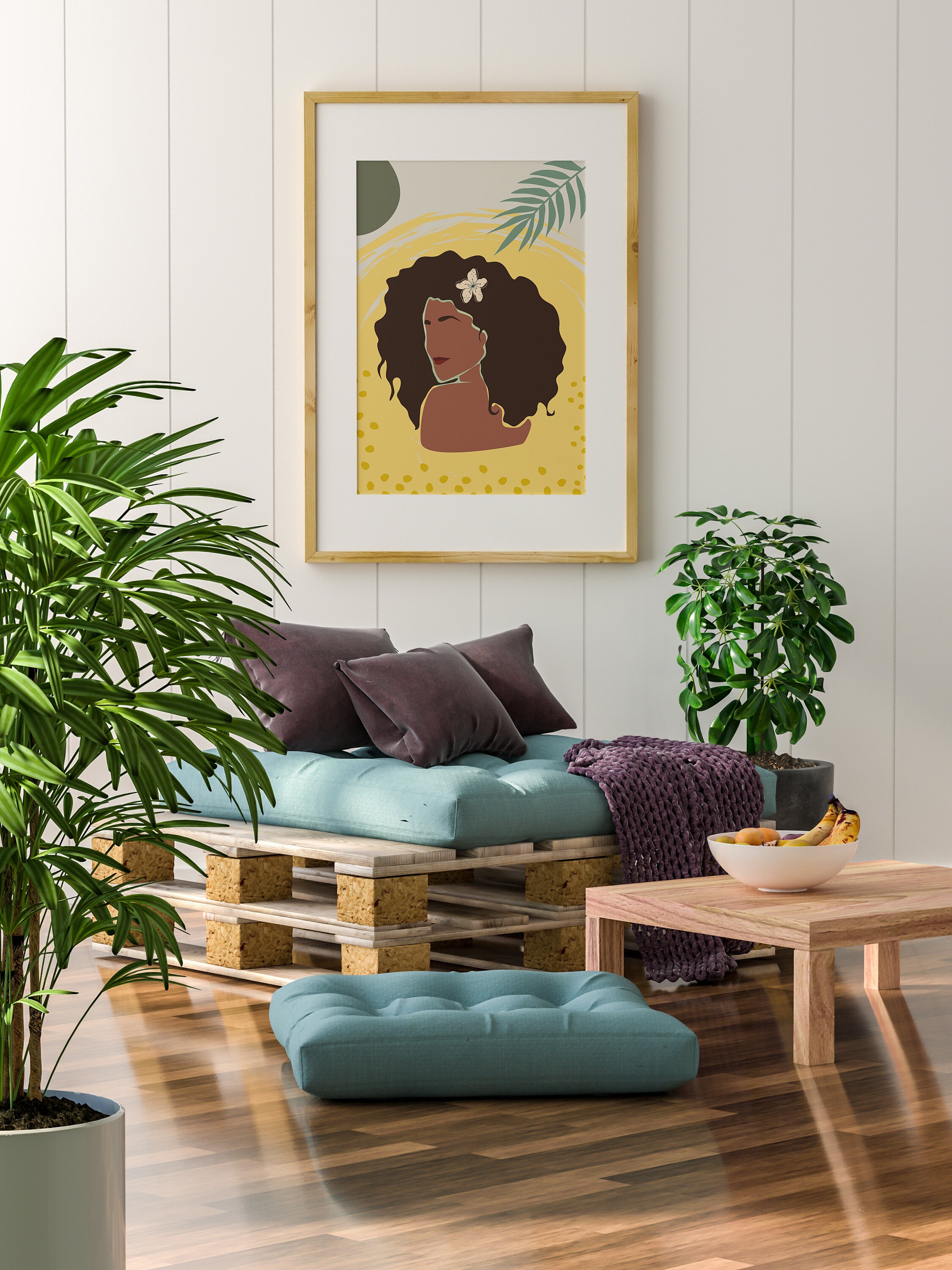 Boho Black Woman Black Woman Art Boho Black Art Boho Woman Wall Print Boho Black Woman Art Print ...