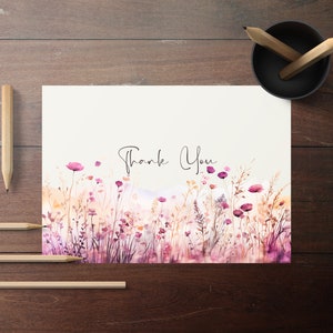 Watercolor Wildflower Meadow-purple Blooming-flower Field-botanical ...