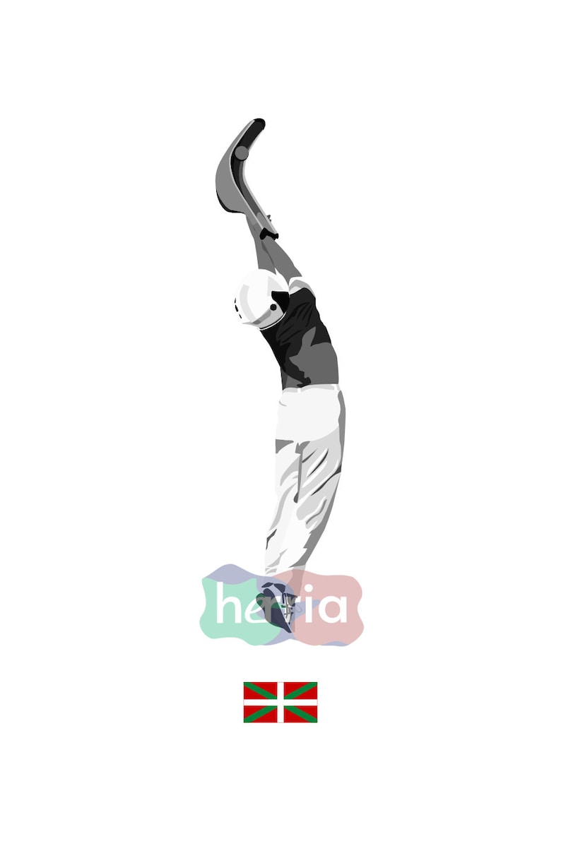 Art Print Pelotari Sports Basque Country Basque Illustration Basque ...