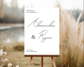 Modern Wedding Welcome Sign Edgy Wedding Welcome Sign Modern Wedding ...