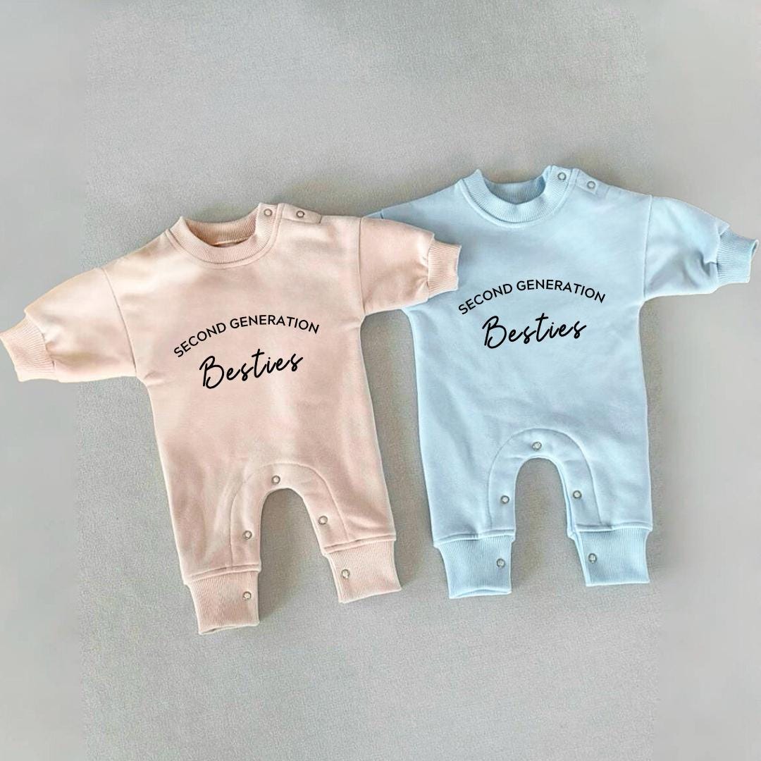 Second Generation Bestie Fleece Baby Bodysuit|best Friend Pregnancy Announcement|baby Jumpsuit ...