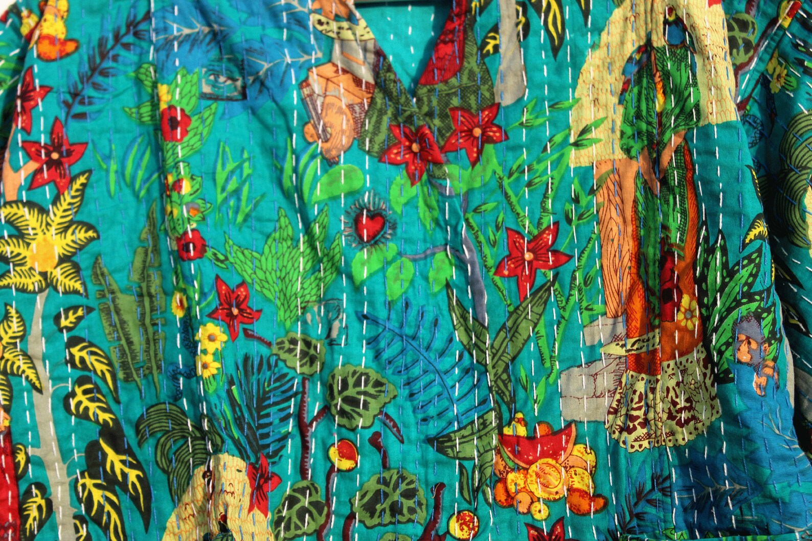 Farida Print Beautiful Indian Kantha Multi Print Jacket,traditional ...