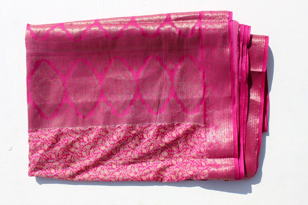 Vintage Art Silk Saree, Old Silk Fabric, Vintage Indian Antique ...