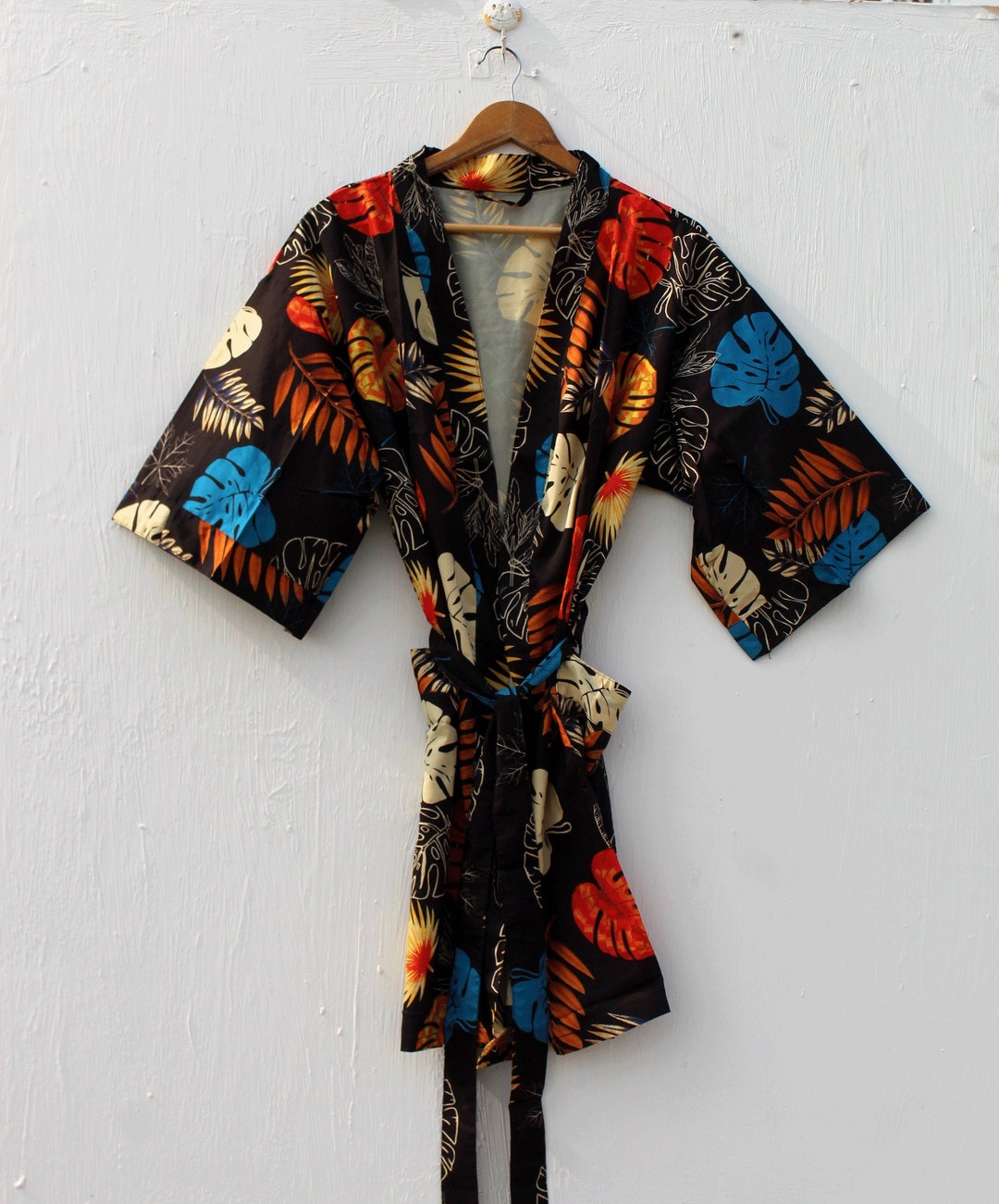 Kimono Gown Dressing Gown Upcycled Saree Sari Robe Vintage Silk Blend ...