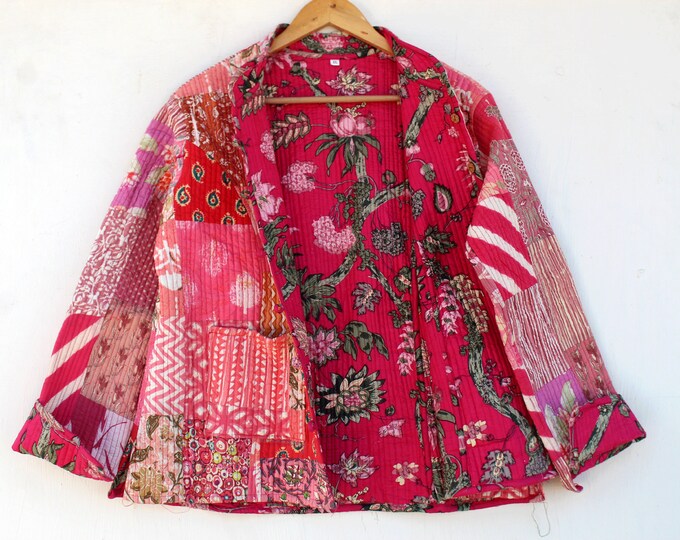 Patchwork Quilted Jackets Cotton Floral Bohemian Style Fall Winter ...