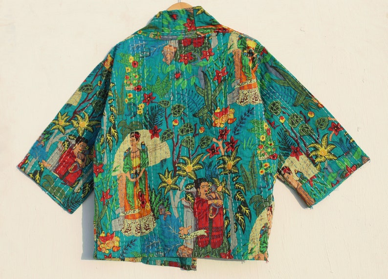 Farida Print Beautiful Indian Kantha Multi Print Jacket,traditional ...
