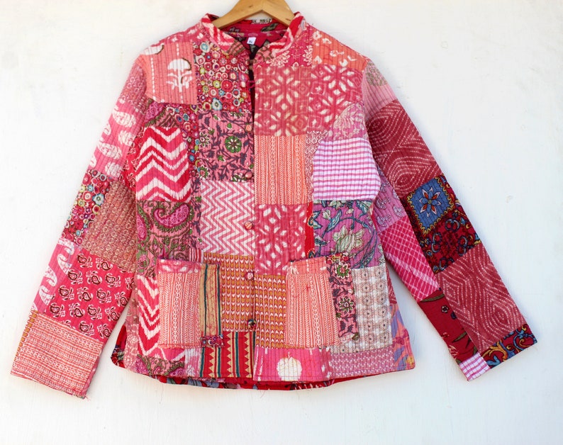 Patchwork Quilted Jackets Cotton Floral Bohemian Style Fall Winter ...