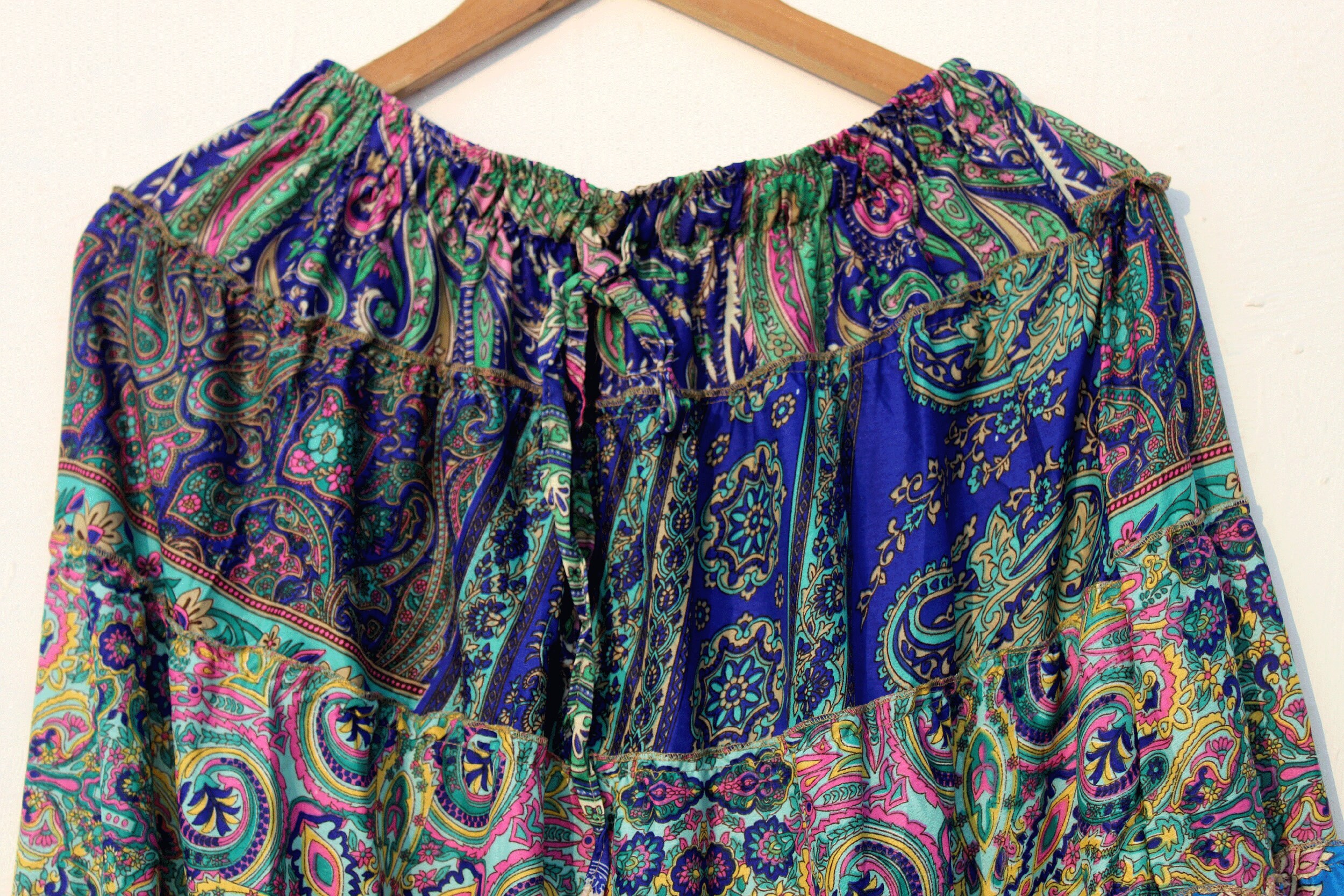 Patchwork Skirt, Bohemian Hippie Handmade Style, Grunge Rough Patchwork ...