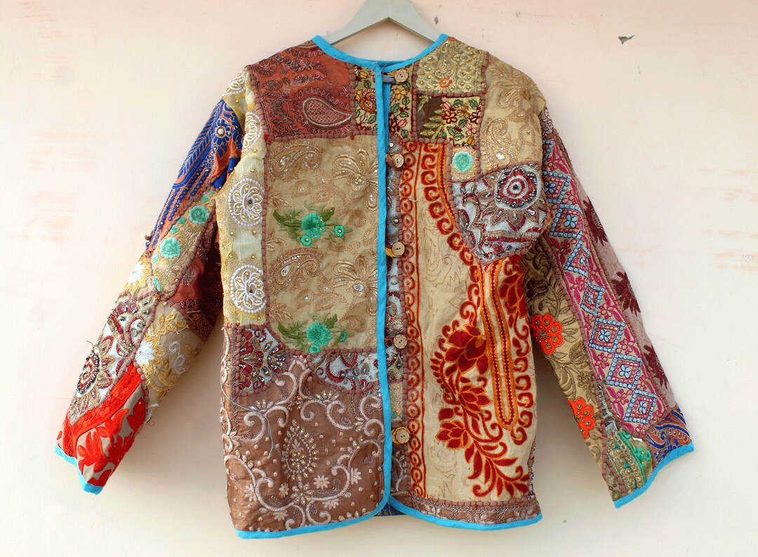 Multicolored Mirror Work Banjara Jacket Hand Embroidered Kutch Jacket ...