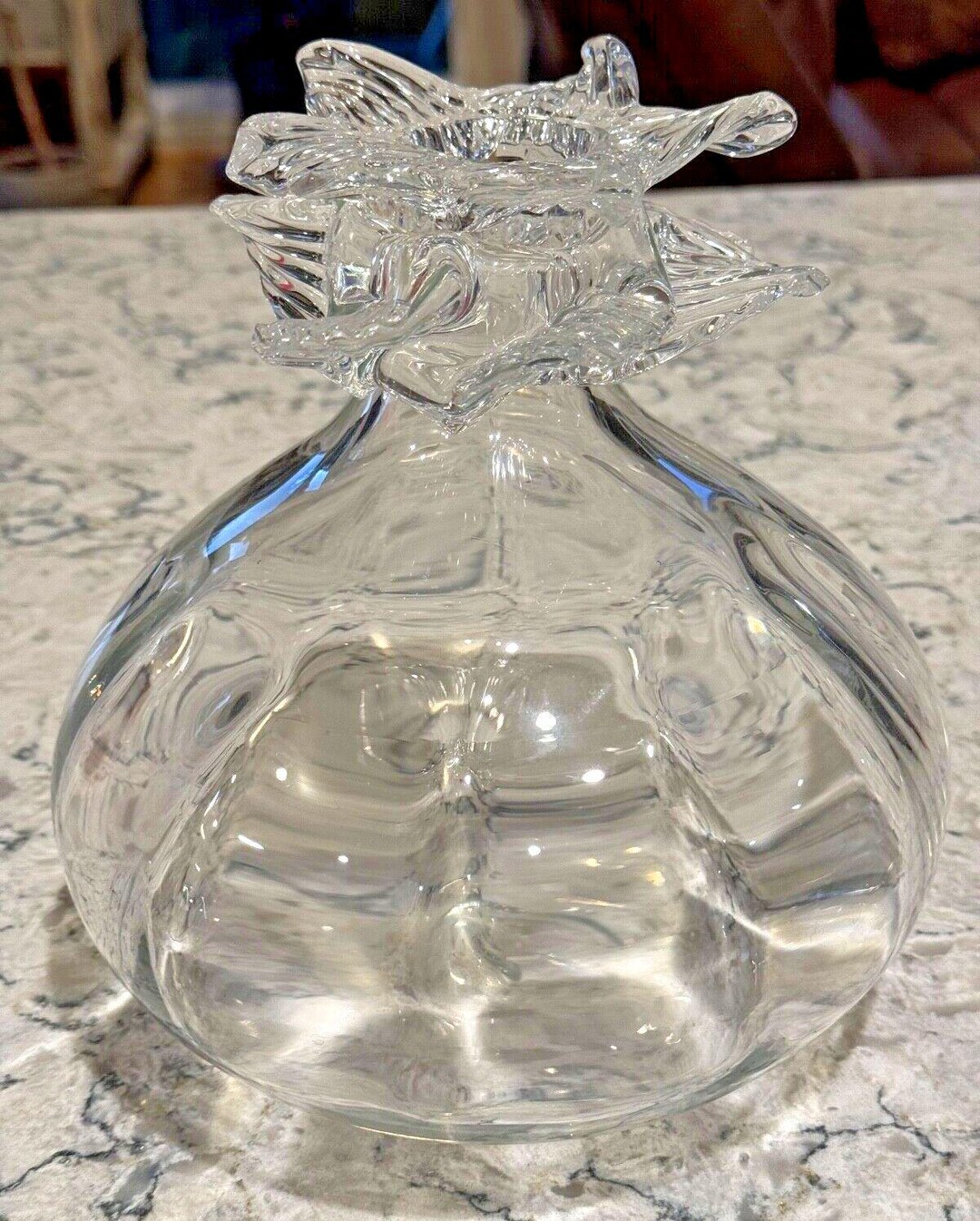 Vintage Two's Company Hand Blown Art Glass Ruffled Pulled Bottle Neck 9 ...