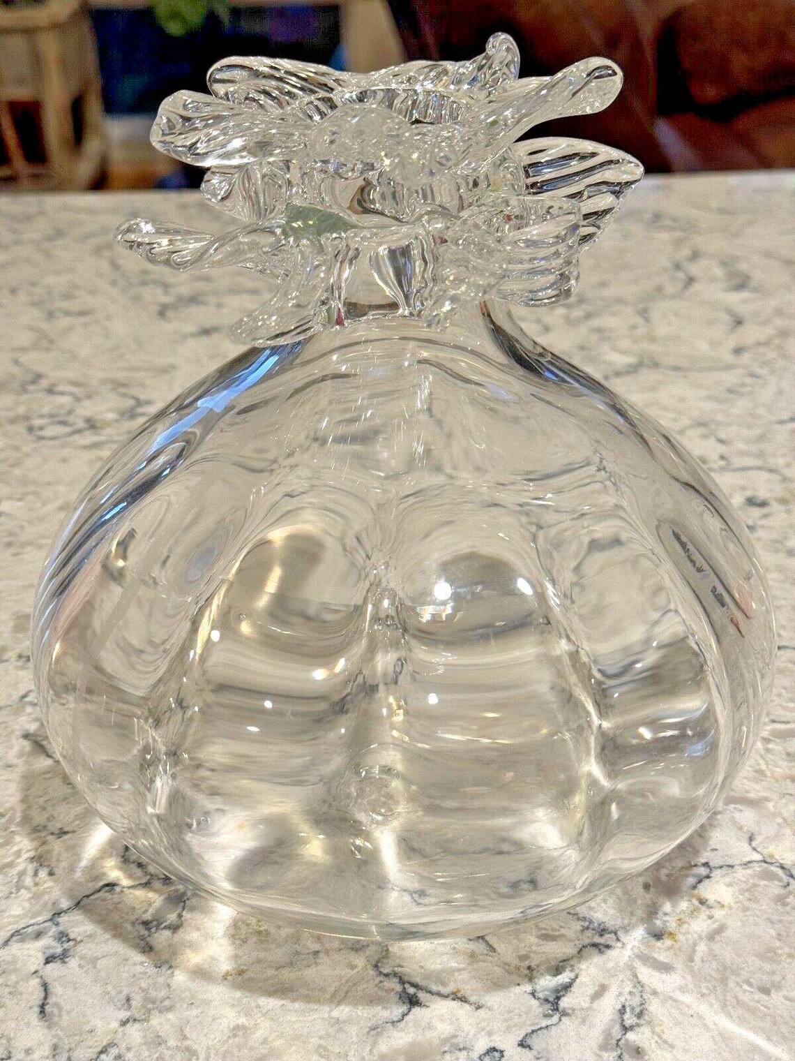 Vintage Two's Company Hand Blown Art Glass Ruffled Pulled Bottle Neck 9 ...