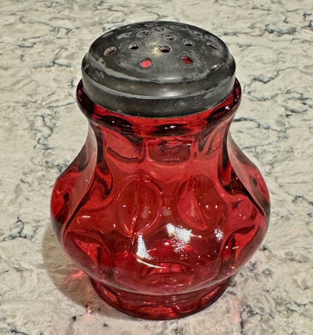 Antique Victorian EAPG Cranberry Glass Thumb Print Sugar Shaker ...