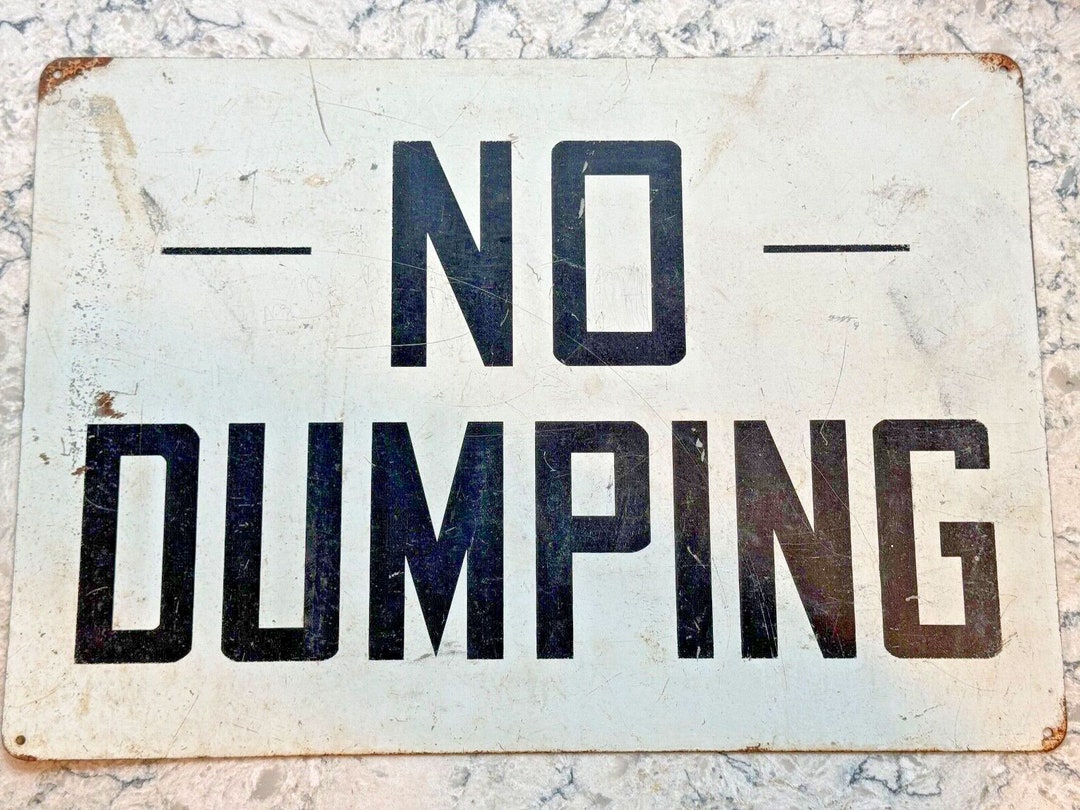 Vintage 'NO DUMPING' Authentic Retired Metal Road Sign 20 X 14 Decor ...